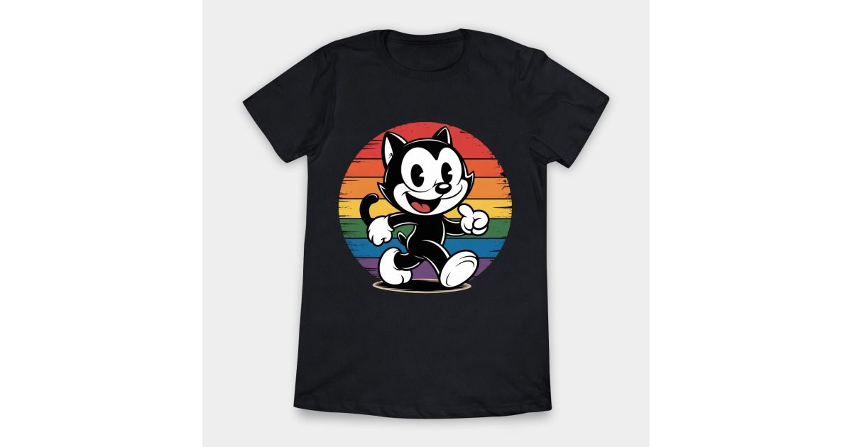 VINTAGE RETRO STYLE FELIX THE CAT RAINBOW - Felix The Cat - Women's T ...